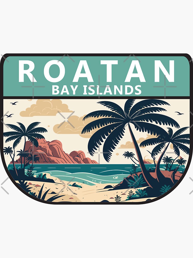 "Roatán Honduras Retro Emblem" Sticker for Sale by KrisSidDesigns ...