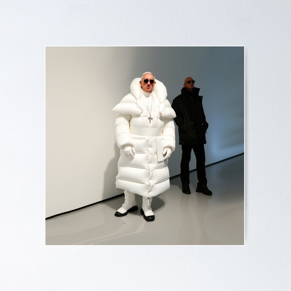 "Pope's puffer jacket " Poster for Sale by oliviasunrise | Redbubble