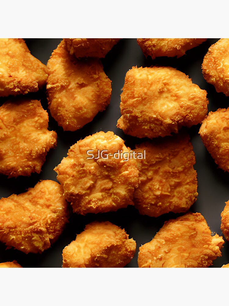 "Nugs chicken nuggets realistic meme pattern" Sticker for Sale by SJG ...