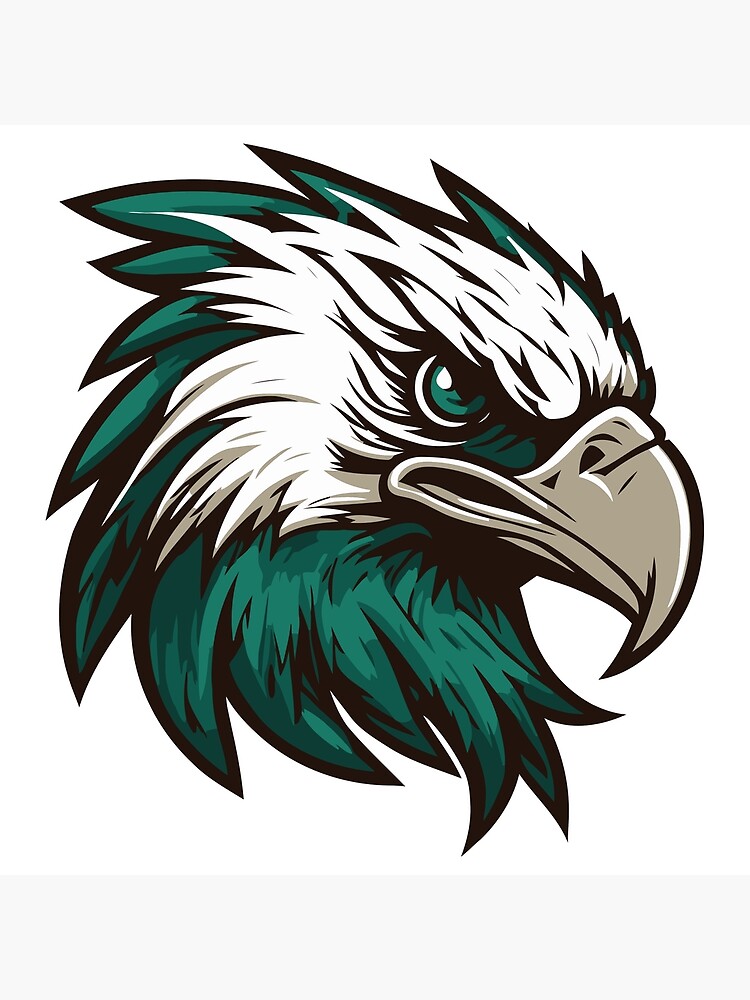 "Philadelphia Eagles Illustration of the Eagle in Team Colors" Poster ...