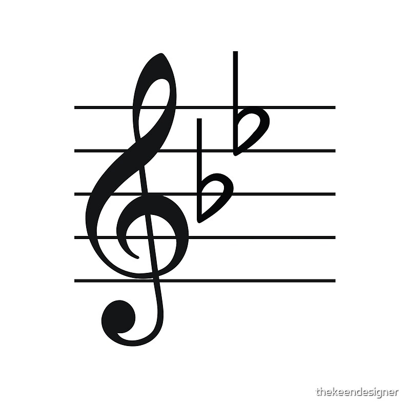 "Bb Major Key Signature" by thekeendesigner | Redbubble