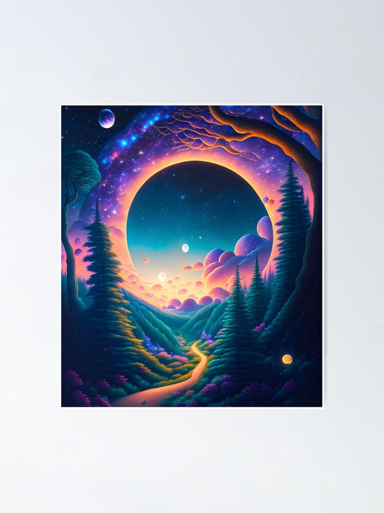 " psychedelic forest, psychedelic landscape, galaxy, surrealism ...