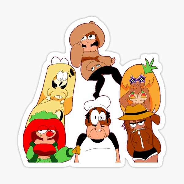 "Pizza Tower - Peppino w/ Topping Girls" Sticker for Sale by ...