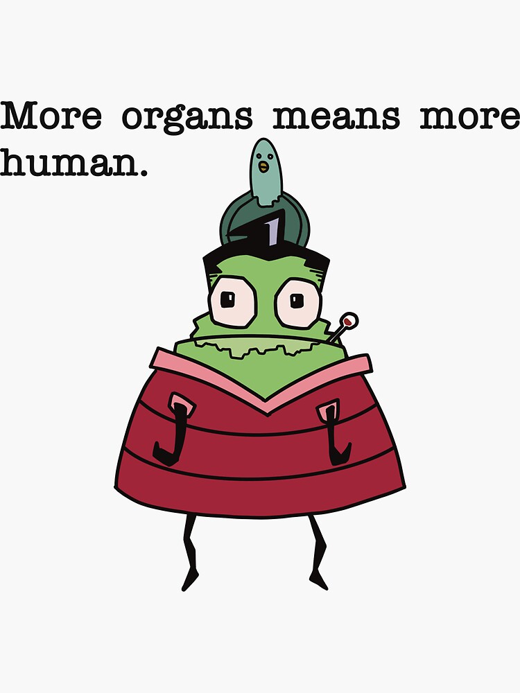 "Invader Zim Organs Head Pigeon" Sticker for Sale by girlflamingo ...
