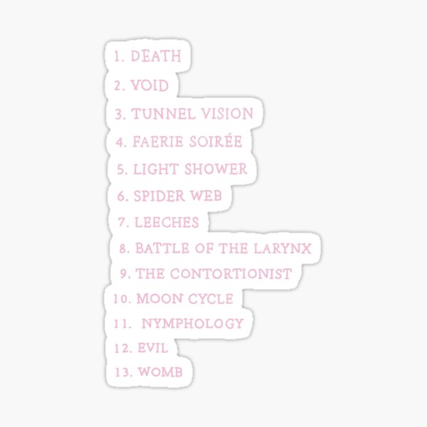 "Portals Track List" Sticker for Sale by ShardedGlass | Redbubble