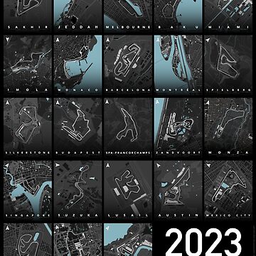 "2023 Formula 1 Season Calendar | Track Map for Poster Wall Art | F1 ...