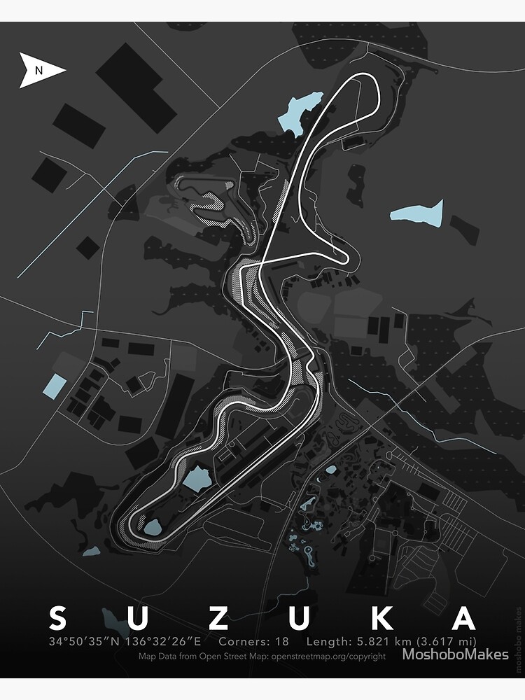 "Suzuka Circuit, Japanese Grand Prix | F1 Poster | Formula 1 Track ...