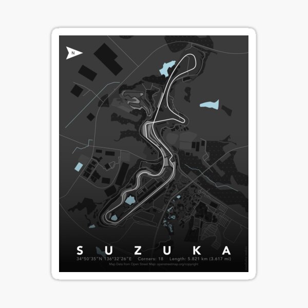 "Suzuka Circuit, Japanese Grand Prix | F1 Poster | Formula 1 Track ...