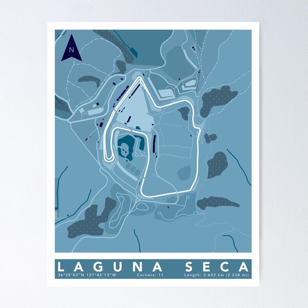 "Laguna Seca | Track Map for Poster Wall Art | IMSA Track" Poster for ...