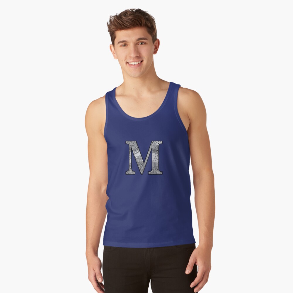 "M - Initial, monogram. From hand drawn Zentangle doodle design ...