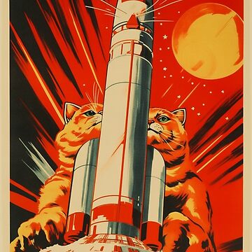 "Cat Space Program Propaganda Artwork #2" Sticker for Sale by ...