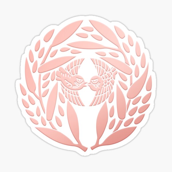 "Rose Gold Waremokou ni Suzume Kamon" Sticker for Sale by Takeda-art ...