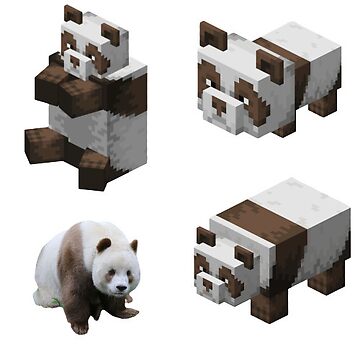 "Minecraft 4pc brown panda" Sticker for Sale by vpink1 | Redbubble