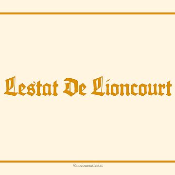 "Lestat De Lioncourt Name Card" Sticker for Sale by nocontextlestat ...