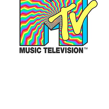 "MTV Psychedelic Rainbow Waves Vintage MTV Logo " Essential T-Shirt for ...