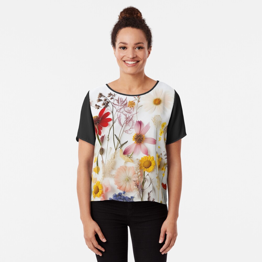 "Timeless Elegance on a Blank Canvas - Pressed Dried flowers on white background" Poster for ...