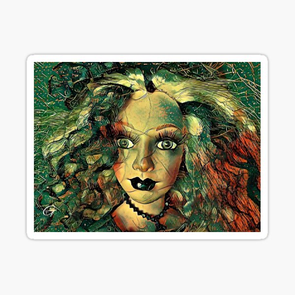 "Devious Dolly " Sticker for Sale by NineGhostsArt | Redbubble