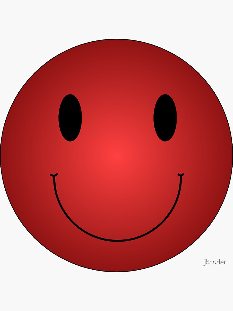 "Red Smiley" Sticker by jkcoder | Redbubble