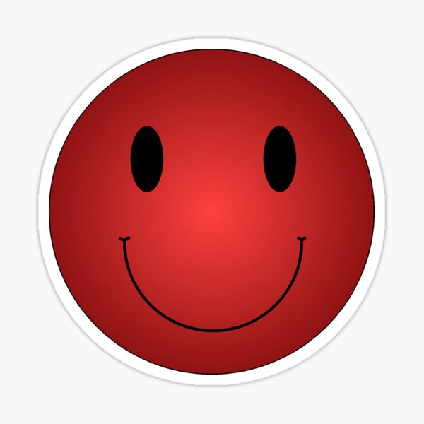 "Red Smiley" Sticker by jkcoder | Redbubble