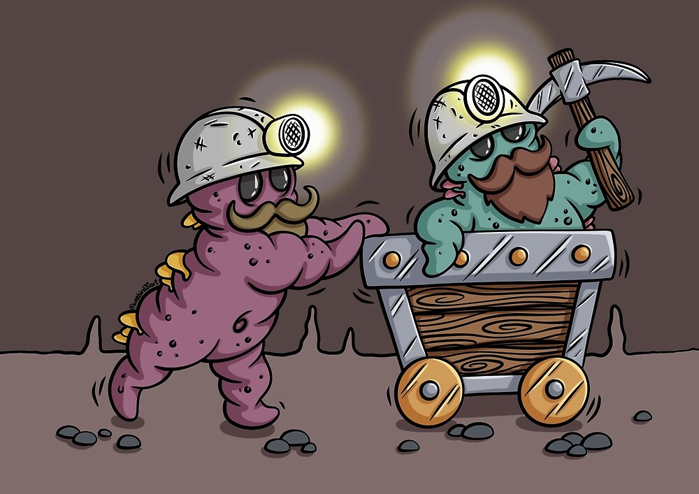 "Mining Dwarf Rootle" by Laura McKenzie Atkins | Redbubble