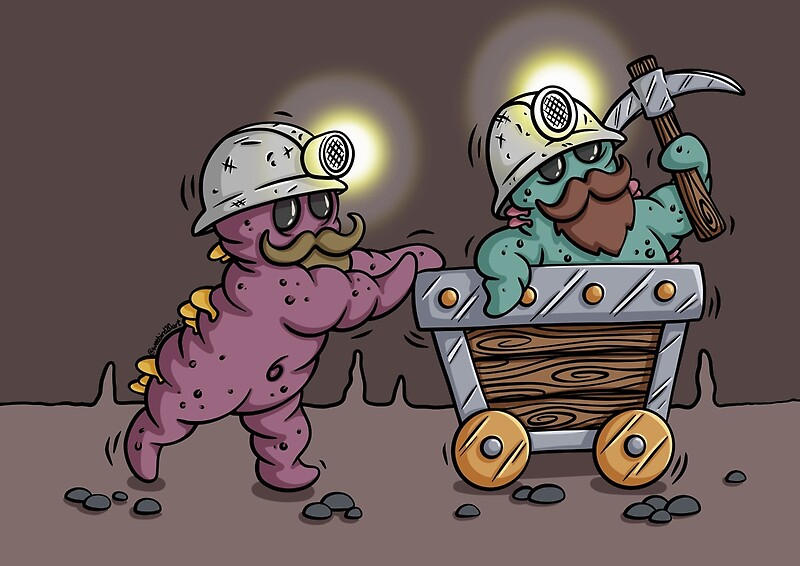 "Mining Dwarf Rootle" by Laura McKenzie Atkins | Redbubble