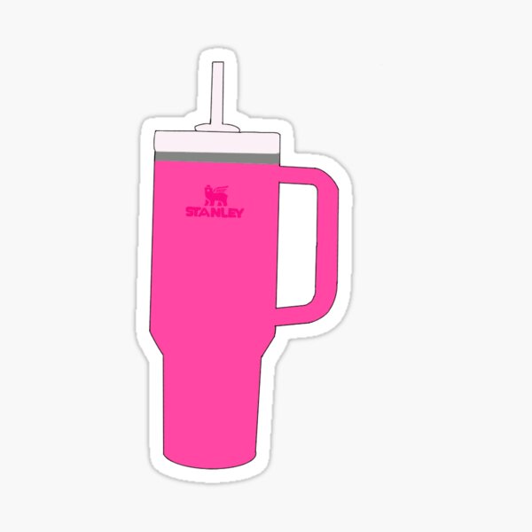 "Stanley cup pink " Sticker for Sale by daphnegif | Redbubble