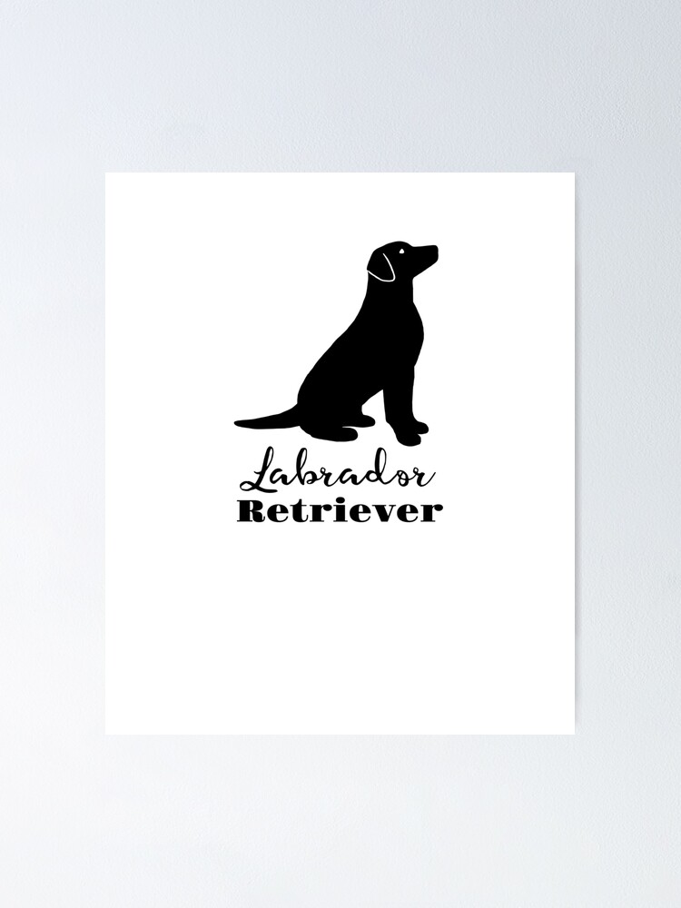 "Classic Black Labrador Retriever Sitting Silhouette" Poster by ...
