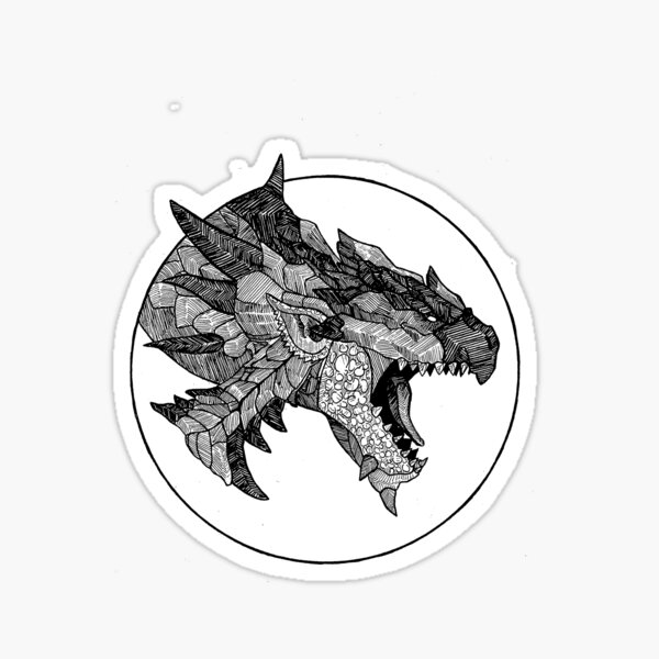 "Rathalos - Monster Hunter (LINE ONLY - best on white)" Sticker for ...