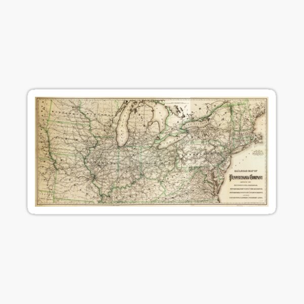"Map of the Pennsylvania Railroad (1871)" Sticker for Sale by ...