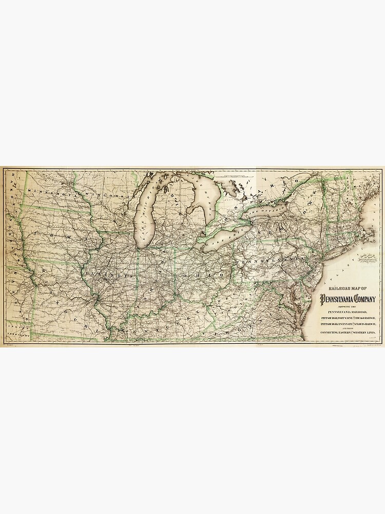 "Map of the Pennsylvania Railroad (1871)" Photographic Print for Sale ...