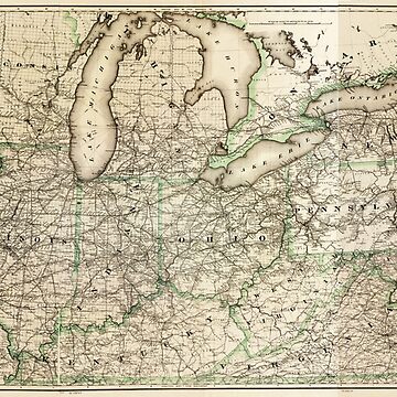 "Map of the Pennsylvania Railroad (1871)" Sticker for Sale by ...