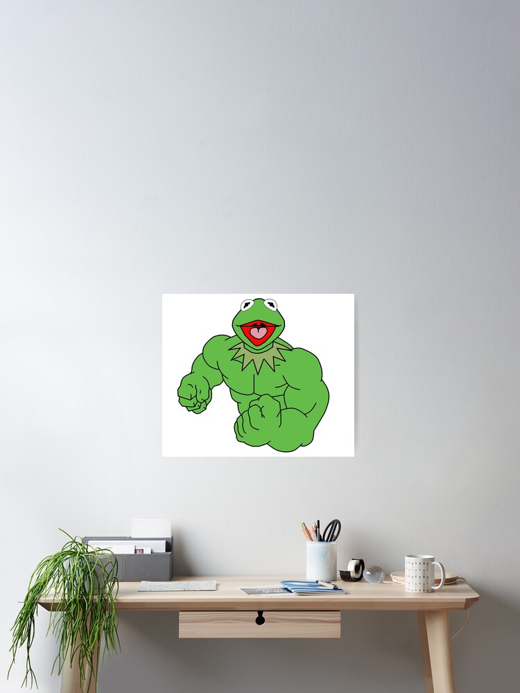 "Kermit The Frog Muscle " Poster for Sale by Eolithic | Redbubble
