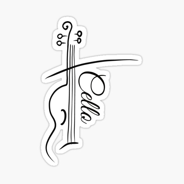 "Cello minimalist" Sticker by piesdesignart | Redbubble