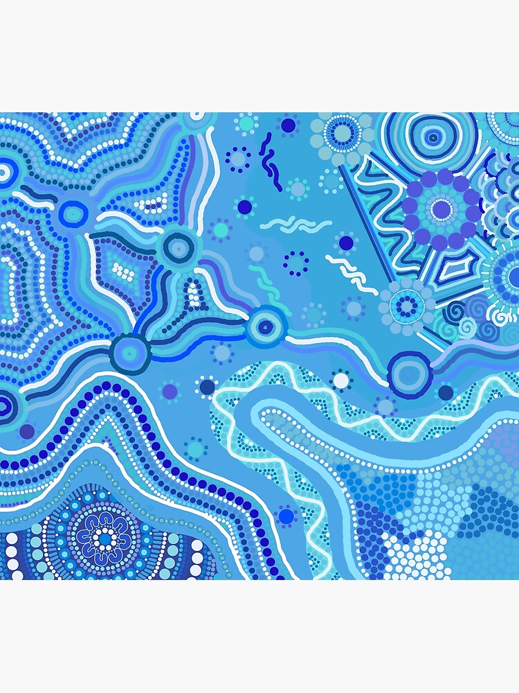 "Australian Aboriginal art blue" Poster for Sale by Kehaan Lange ...