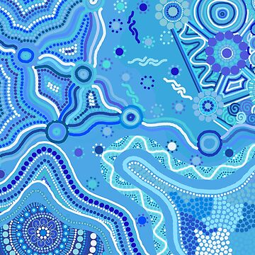 "Australian Aboriginal art blue" Poster for Sale by Kehaan Lange ...