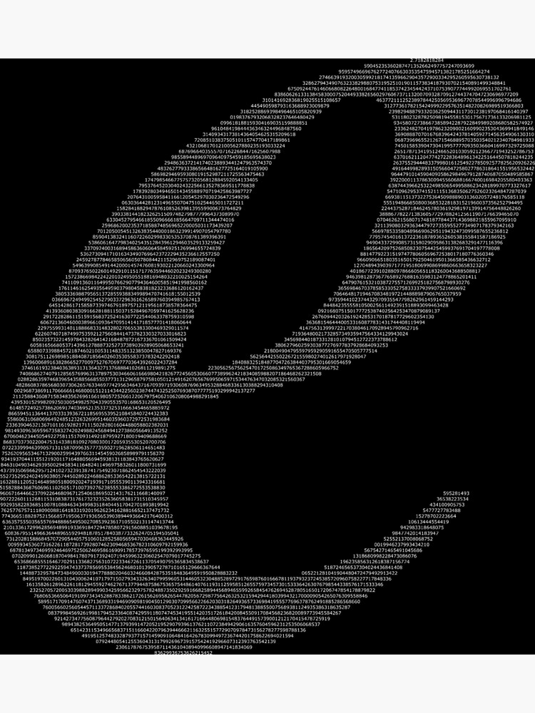 Euler's Number the Letter e & the Value of e Premium Matte Vertical ...