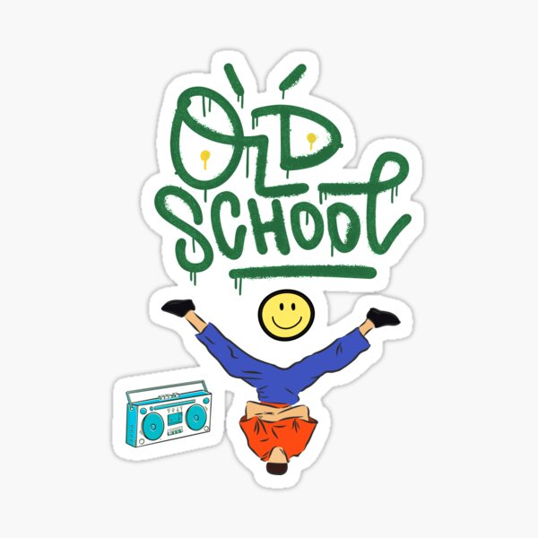 "Old school hip hop " Sticker for Sale by Sunwang | Redbubble