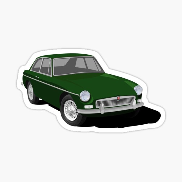 "MGB GT Graphic Design -Green" Sticker by NickShirrell | Redbubble