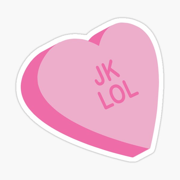 "pink candy heart JK LOL" Sticker by starkle | Redbubble