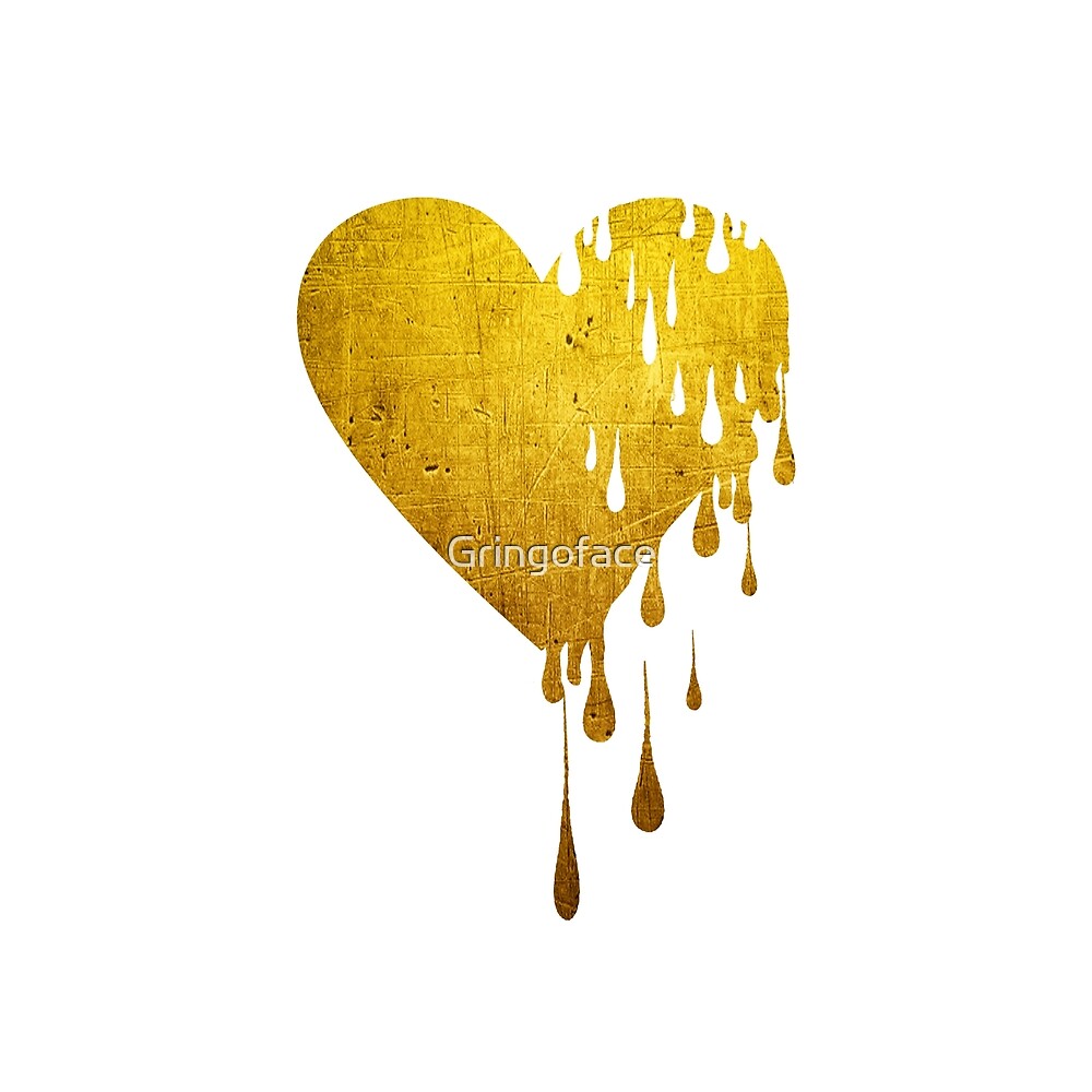 "Bleeding Gold Heart" by Gringoface | Redbubble