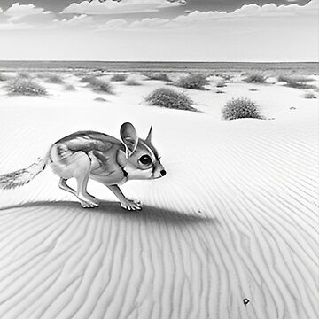 "Desert Kangaroo Rat black and white pencil drawing" Sticker for Sale ...