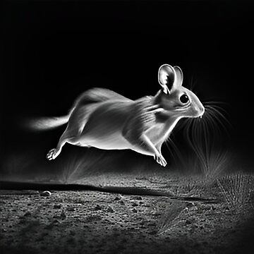 "Desert Kangaroo Rat black and white pencil drawing" Sticker for Sale ...