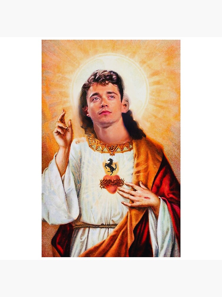 "Jesus Christ Charles Leclerc Ferrari Formula 1 Icon" Poster for Sale ...