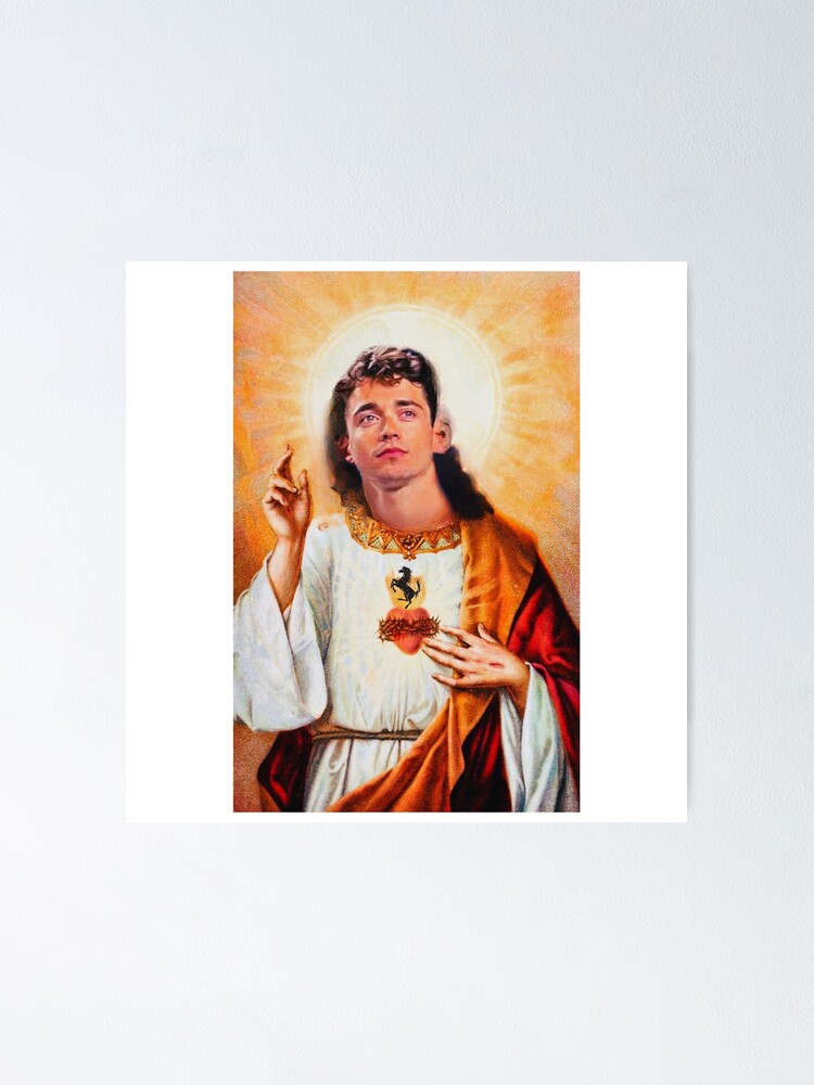 "Jesus Christ Charles Leclerc Ferrari Formula 1 Icon" Poster for Sale ...