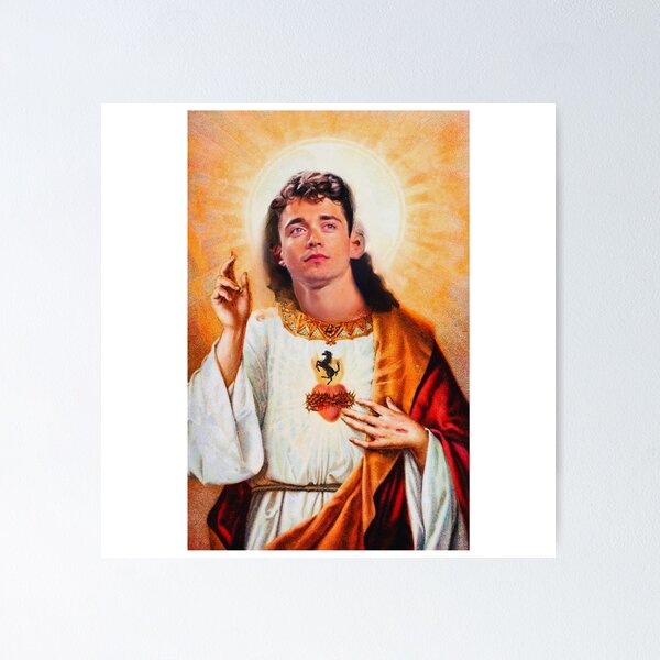 "Jesus Christ Charles Leclerc Ferrari Formula 1 Icon" Poster for Sale ...