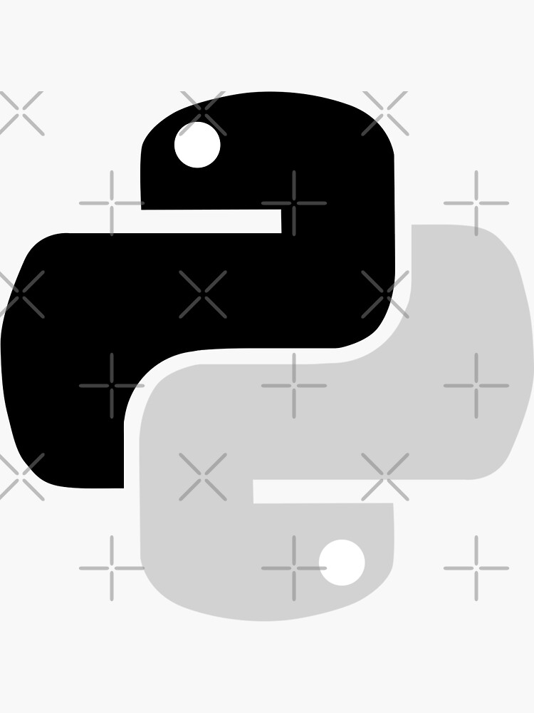 "python black and white" Sticker for Sale by FunnyGrief | Redbubble
