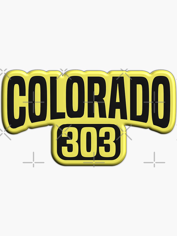 "303 Colorado black gold gift logo design" Sticker for Sale by ...