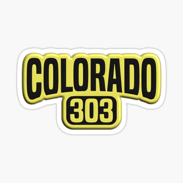"303 Colorado black gold gift logo design" Sticker for Sale by ...