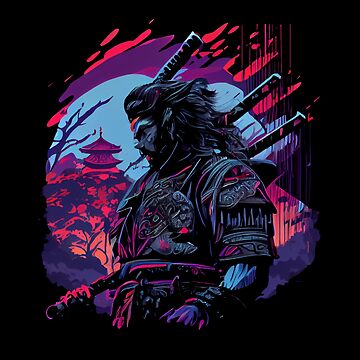 "Synthwave Samurai" Sticker for Sale by pedrogag | Redbubble