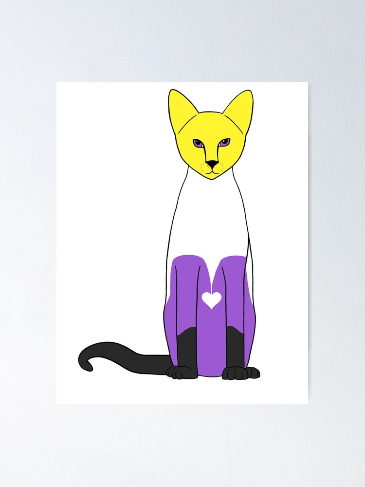 "Non-Binary/Enby Pride Cat" Poster by ferretninja | Redbubble